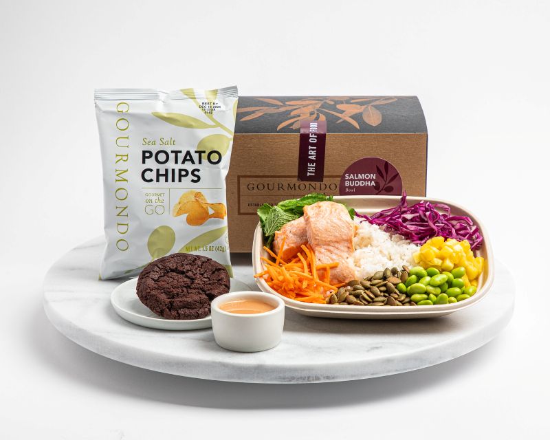 YMCA Salmon Buddha Bowl Box Lunch – Gourmondo Cafe & Catering